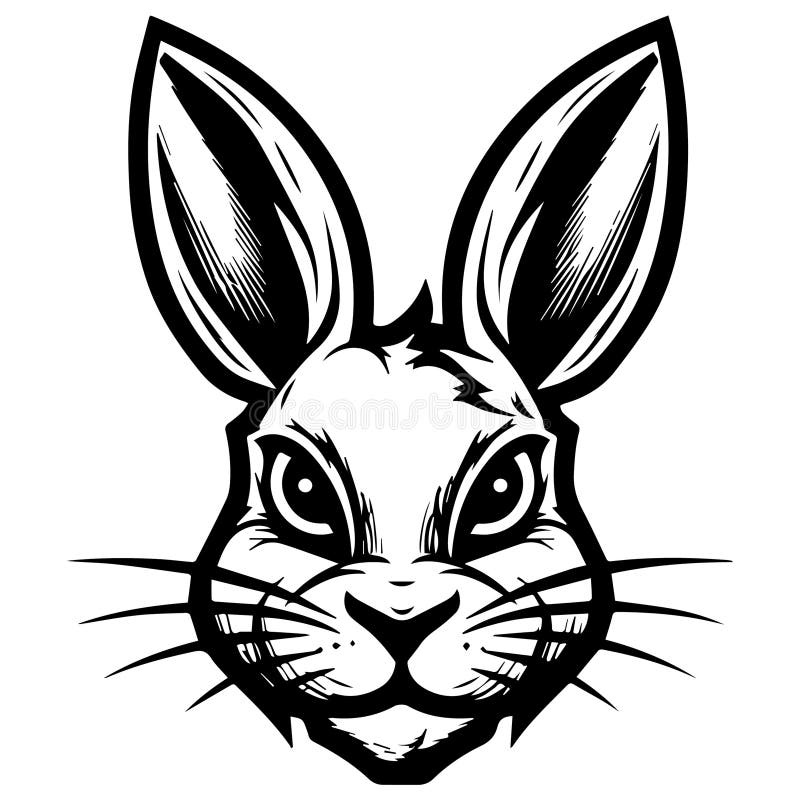 Rabbit, Vector Illustration on a White Background. Silhouette Shape for ...