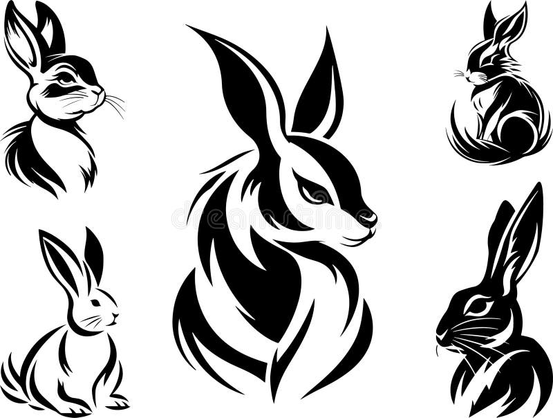 Rabbit Vector Image Icon with Illustration Stock Vector - Illustration ...