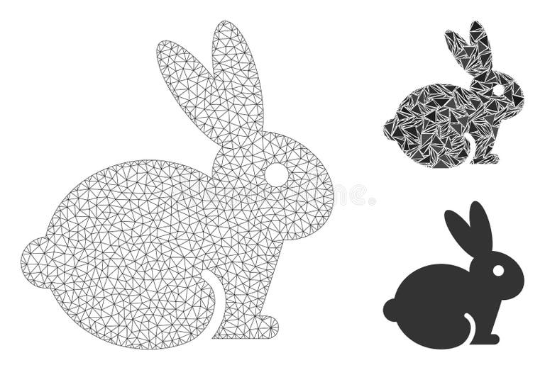 Rabbit Vector Mesh Network Model and Triangle Mosaic Icon Stock Vector ...
