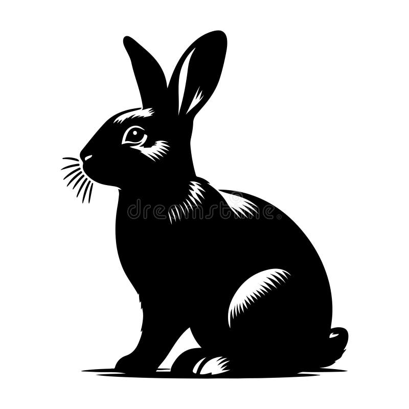 Rabbit vector silhouette stock vector. Illustration of bunny - 324218053
