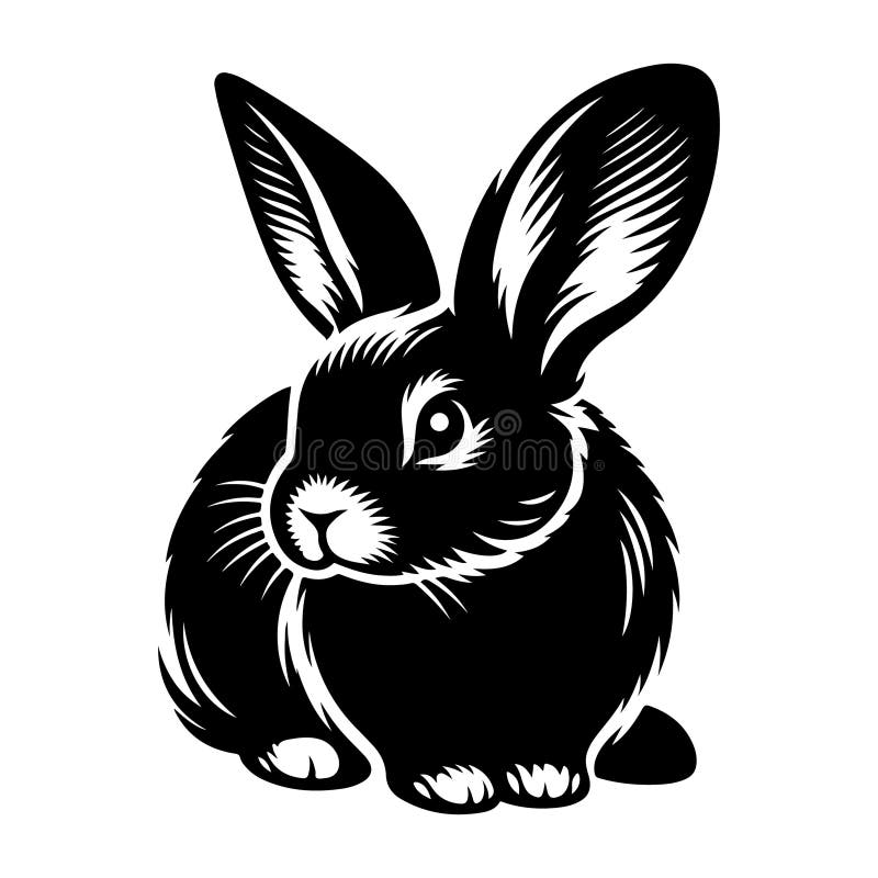 Rabbit vector silhouette stock vector. Illustration of cartoon - 324218451