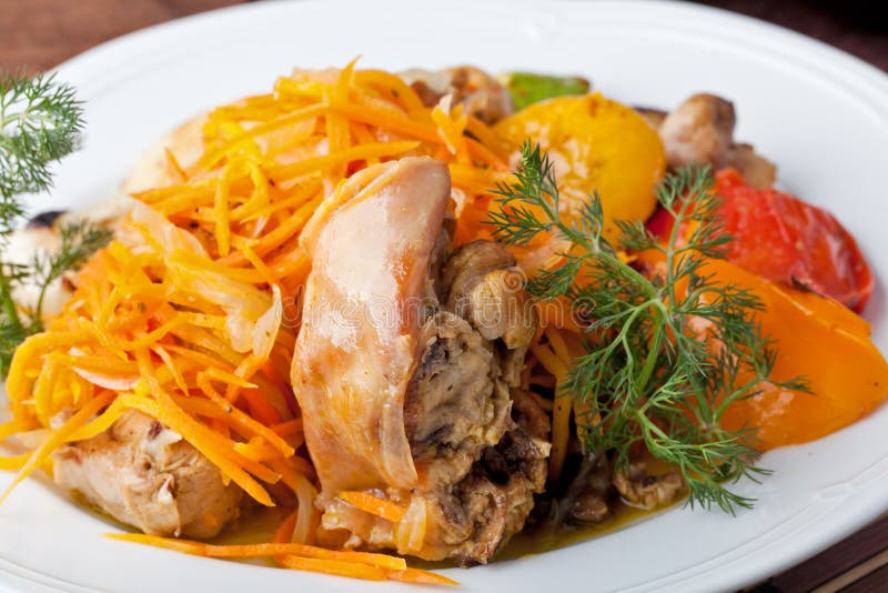 Rabbit with vegetable stock image. Image of closeup, meal - 23114735