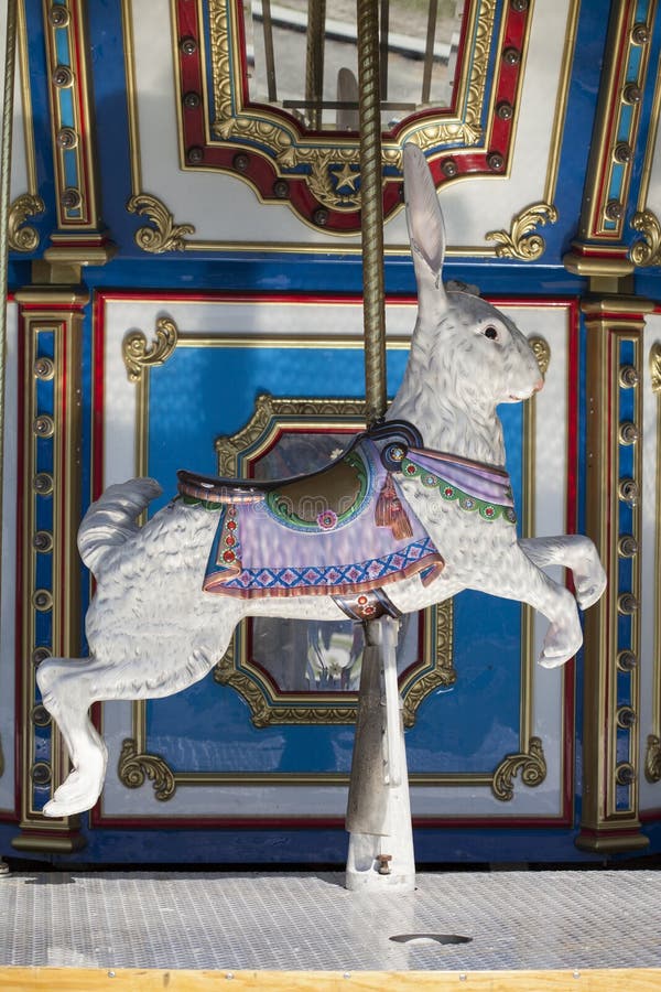 Fairground Ride , Carousel Bunny Rabbit Stock Photo - Image of animal ...