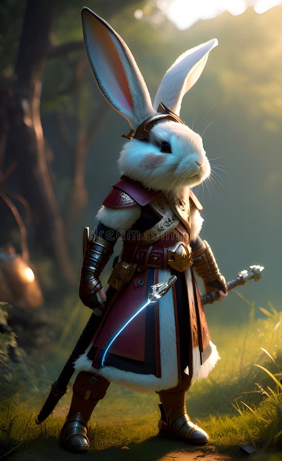 Rabbit Warrior in the War , AI Generated Stock Illustration ...