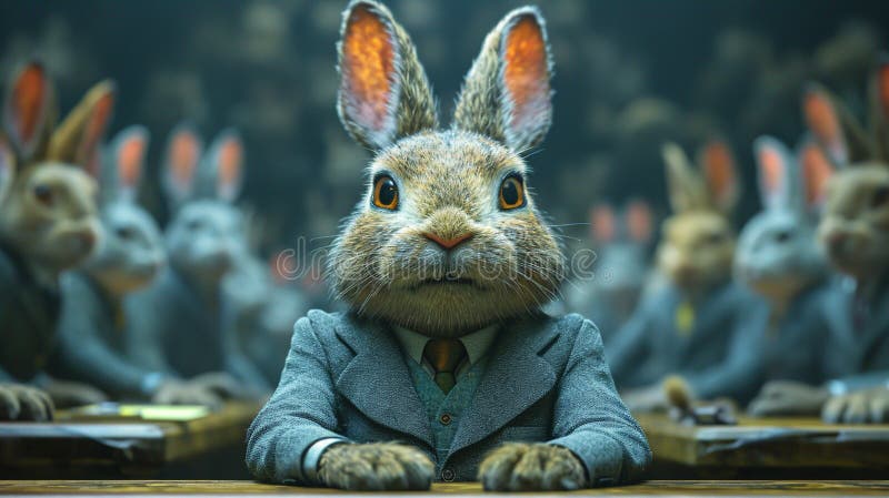 Rabbit Wearing Business Suit Stock Illustration - Illustration of ...