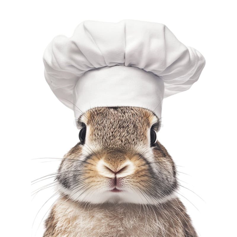 Rabbit Wearing Chef Hat on Transparent Background - Ai Generated Stock ...