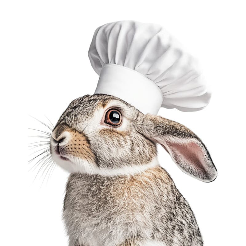 Rabbit Wearing Chef Hat on Transparent Background - Ai Generated Stock ...