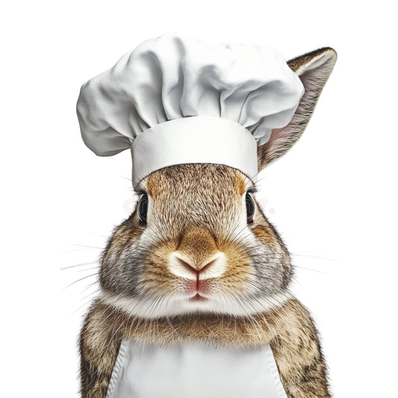 Rabbit Wearing Chef Hat on Transparent Background - Ai Generated Stock ...