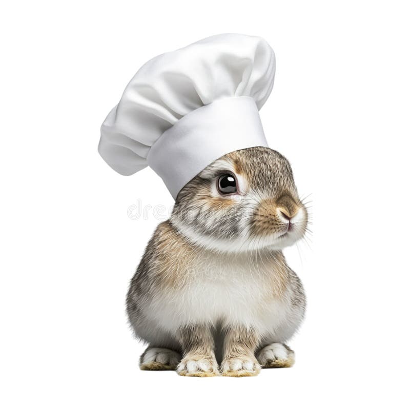 Rabbit Wearing Chef Hat on Transparent Background - Ai Generated Stock ...