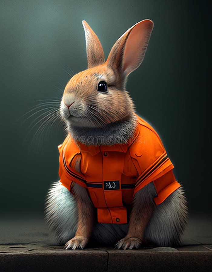 Rabbit Wearing a Jacket Realistic Illustration Generated with AI Tools ...