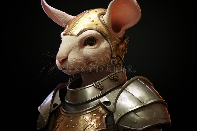 A Rabbit Wearing a Metal Armor Stock Illustration - Illustration of ...