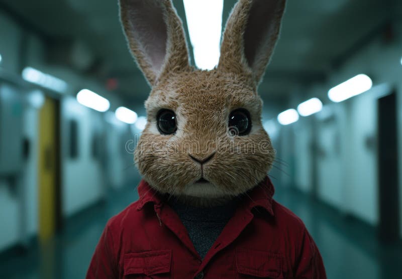 Rabbit Wearing a Red Jacket Stock Illustration - Illustration of ...