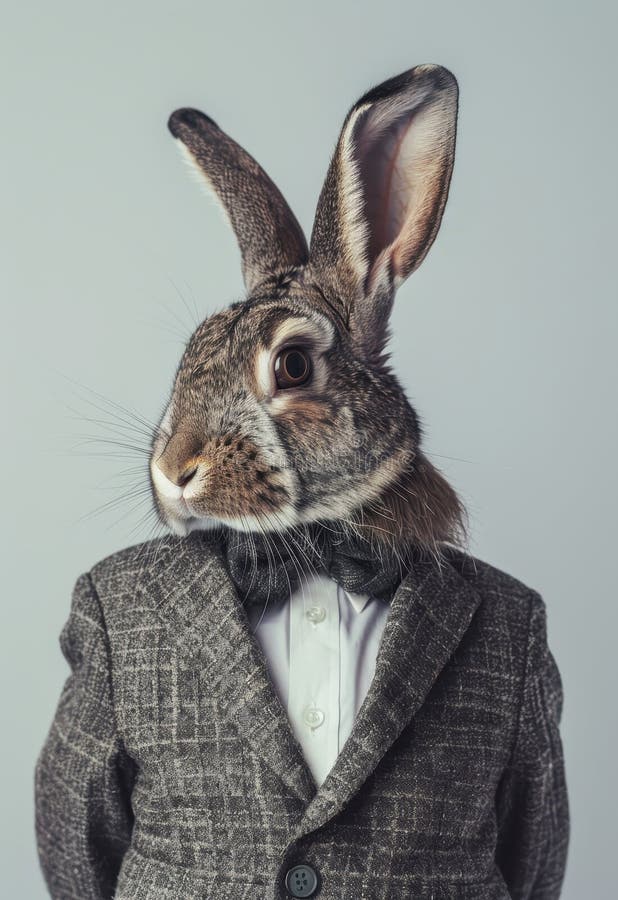 Rabbit wearing a suit stock illustration. Illustration of wildlife ...
