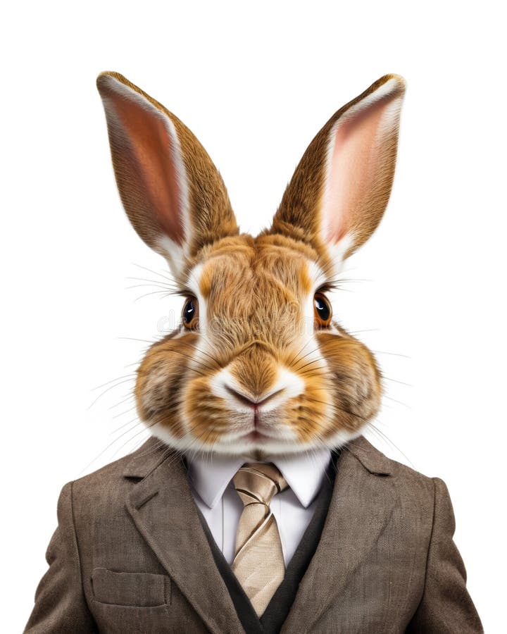 A Rabbit Wearing a Suit and Tie Stock Image - Image of wear, headshot ...