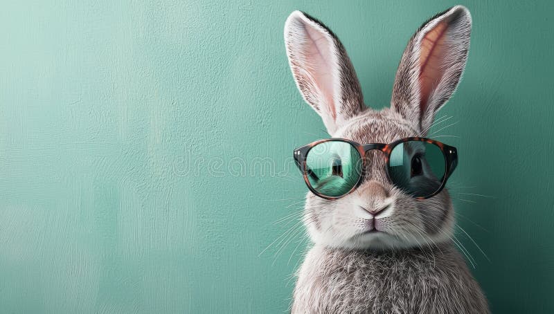 A Rabbit Wearing Sunglasses and Looking at the Camera Stock Image ...