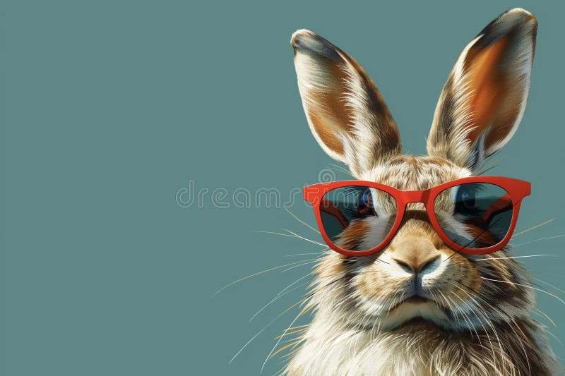 A Rabbit Wearing Sunglasses and Looking at the Camera Stock ...