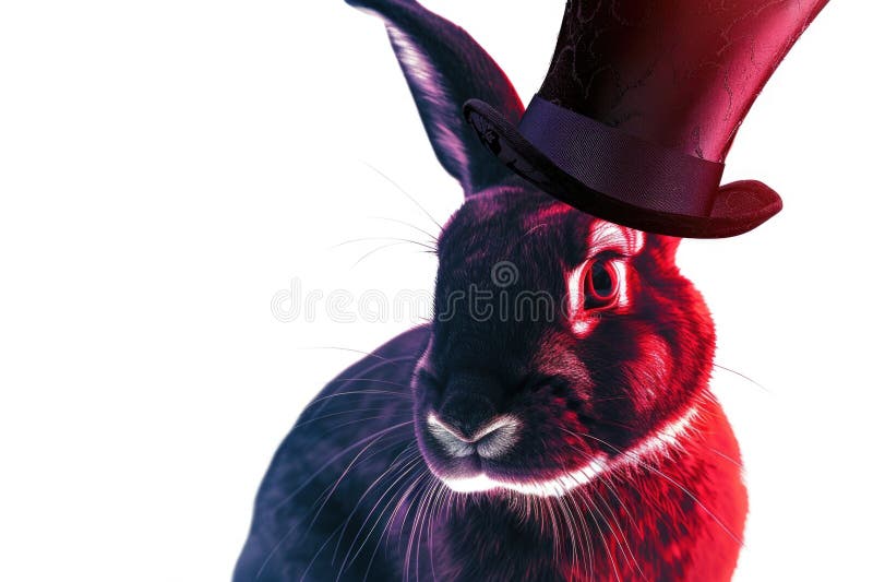 Rabbit wearing a top hat stock photo. Image of hare - 362821932