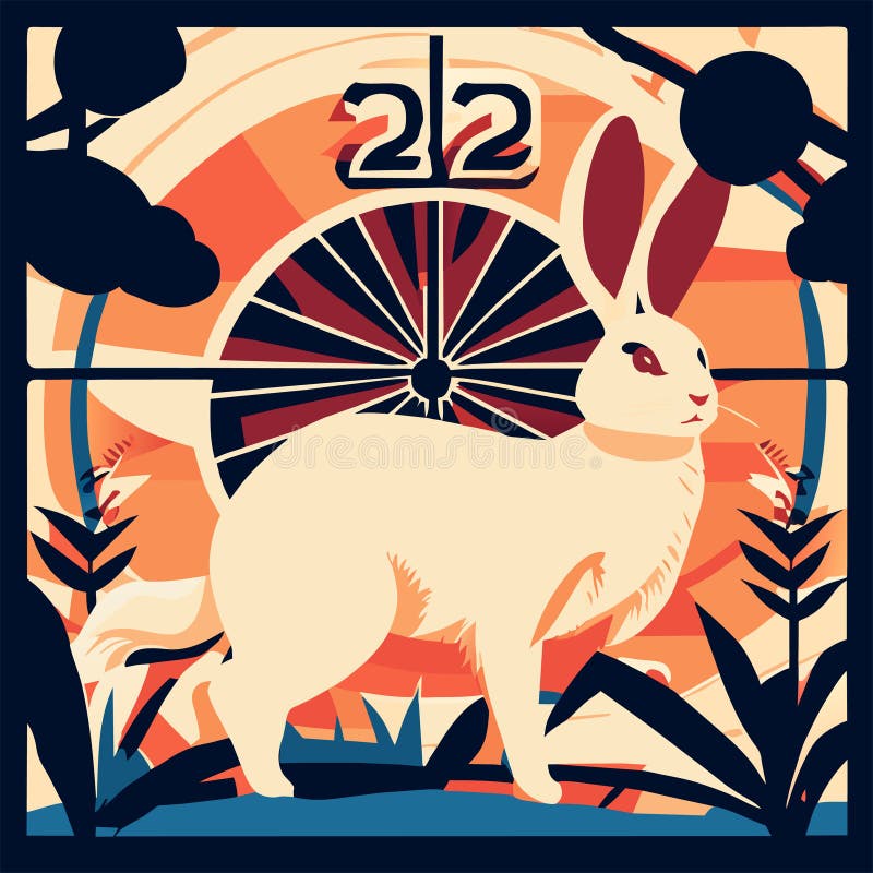 Rabbit and Wheel in the Park. Vector Illustration in a Flat Style AI ...