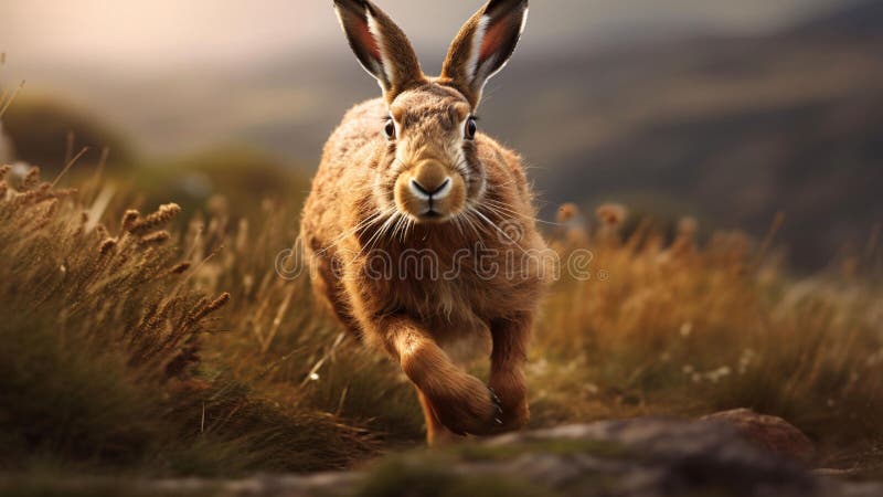 Rabbit in the Wild Rabbit in the Meadow Rabbit in the Grass Stock ...