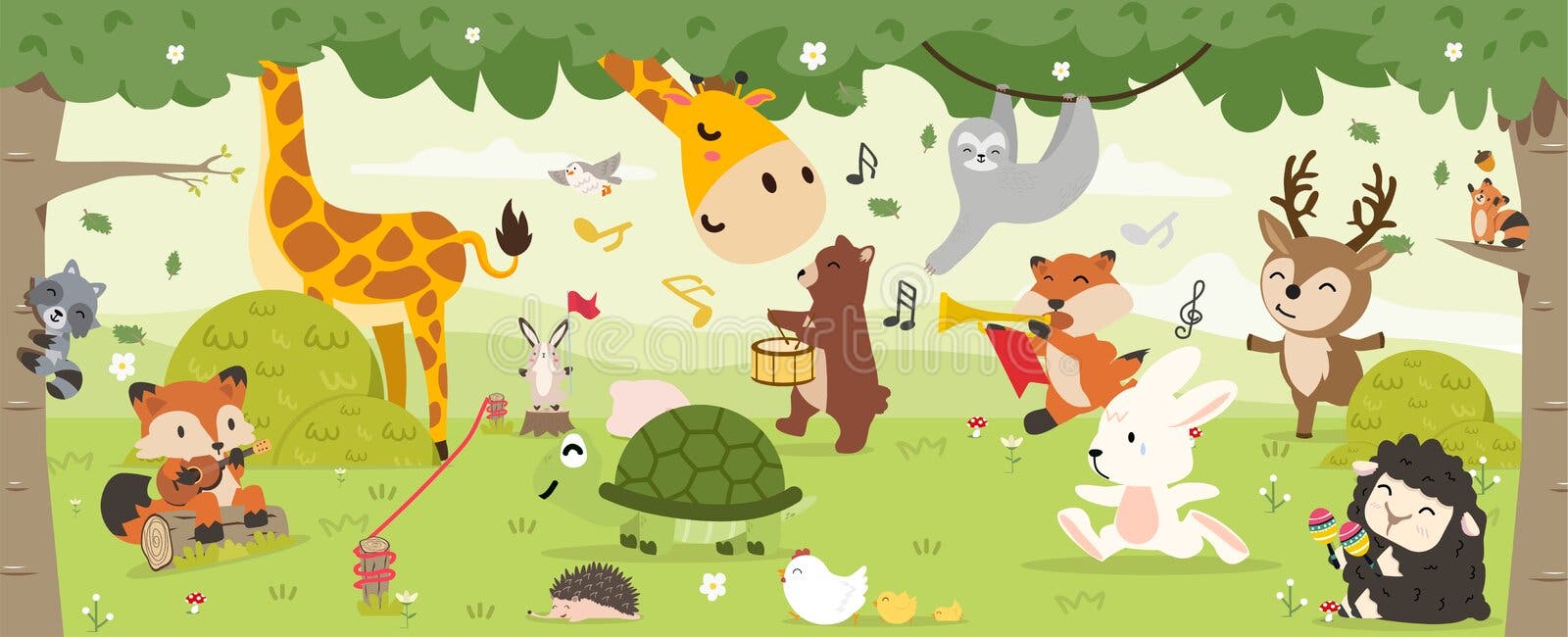 Rabbit is Sleeping Under the Tree WithTurtle is Running To Finish Stock ... Rabbit is Sleeping Under the Tree WithTurtle is Running To Finish Stock ...