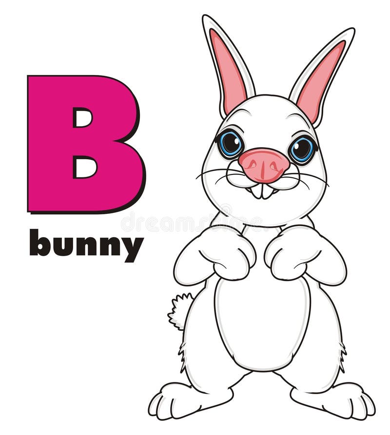 Rabbit with word and sign stock illustration. Illustration of sign ...