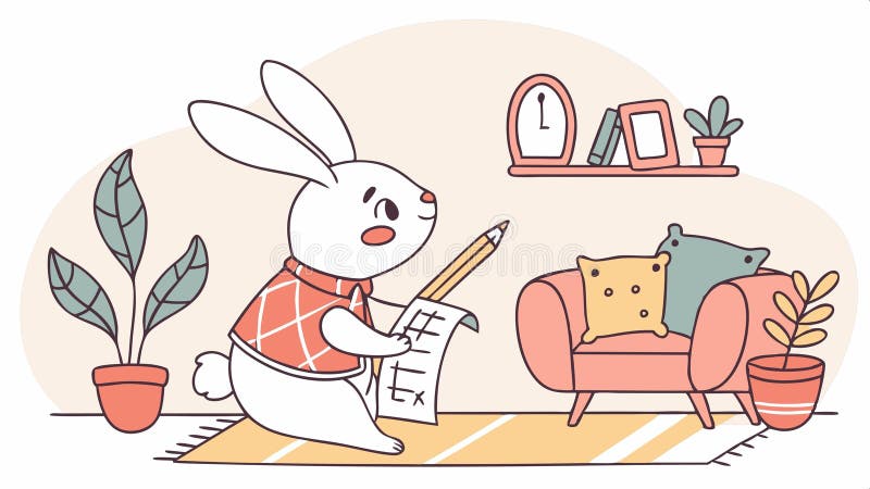 Rabbit Writing in Journal, Diary Rabbit, Cartoon Writer, Creative ...