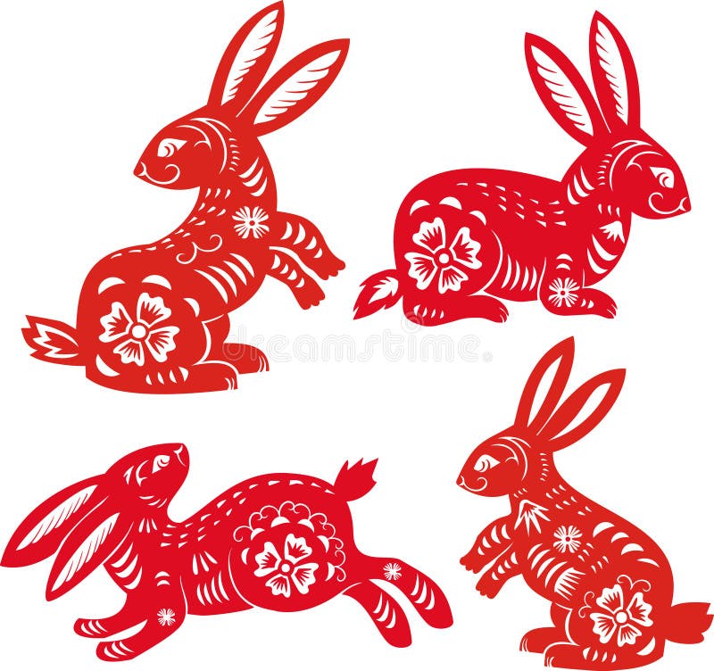 Rabbit Year. Chinese Zodiac. Stock Vector - Illustration of spring ...