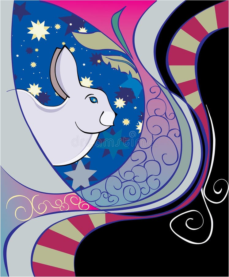 Rabbit zodiac stock vector. Illustration of rabbit, astrology - 16756646