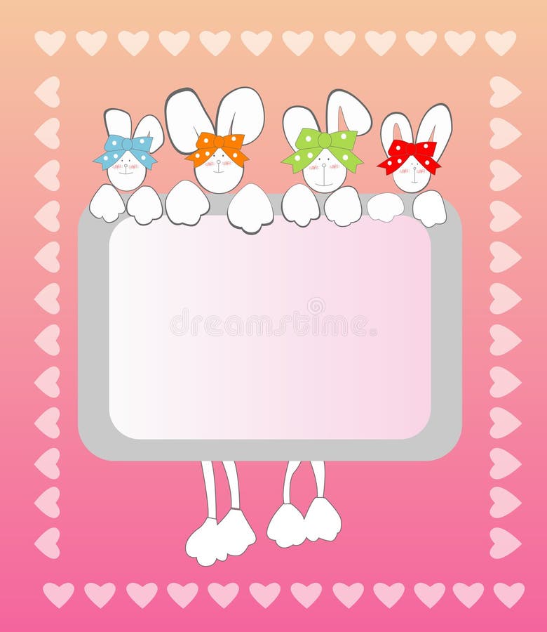Rabbits stock vector. Illustration of borders, bunny, backdrops - 4486123
