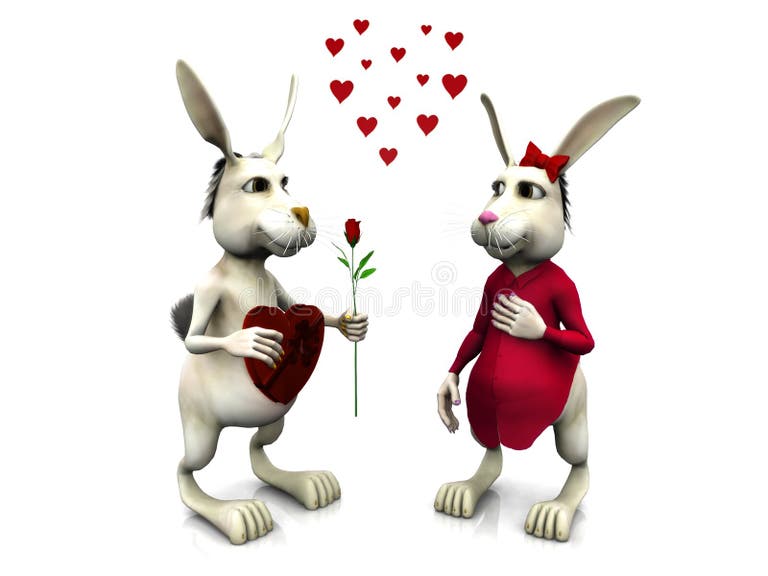 Cartoon Rabbit Giving Love Stock Illustrations – 86 Cartoon Rabbit ...