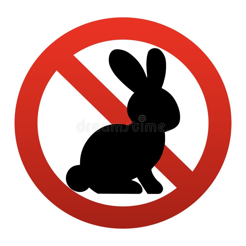 Rabbits are Not Allowed Animal Prohibition Sign. Vector Illustration ...