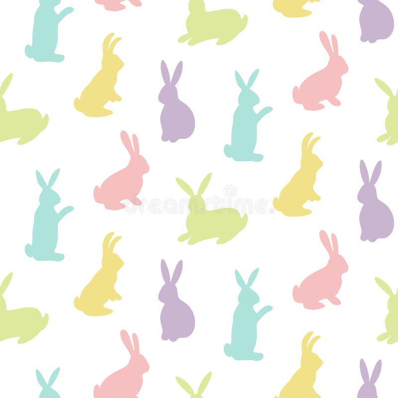 Rabbits Silhouettes Seamless Pattern Stock Vector - Illustration of ...