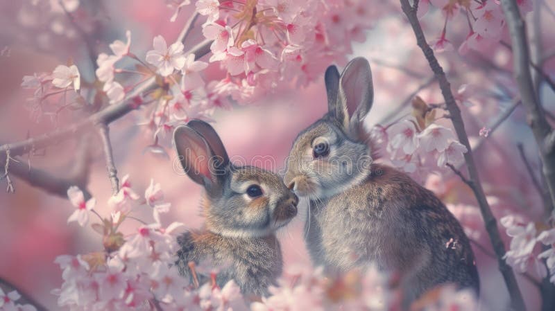 Rabbits on Tree Top stock photo. Image of tree, outdoors - 374828916