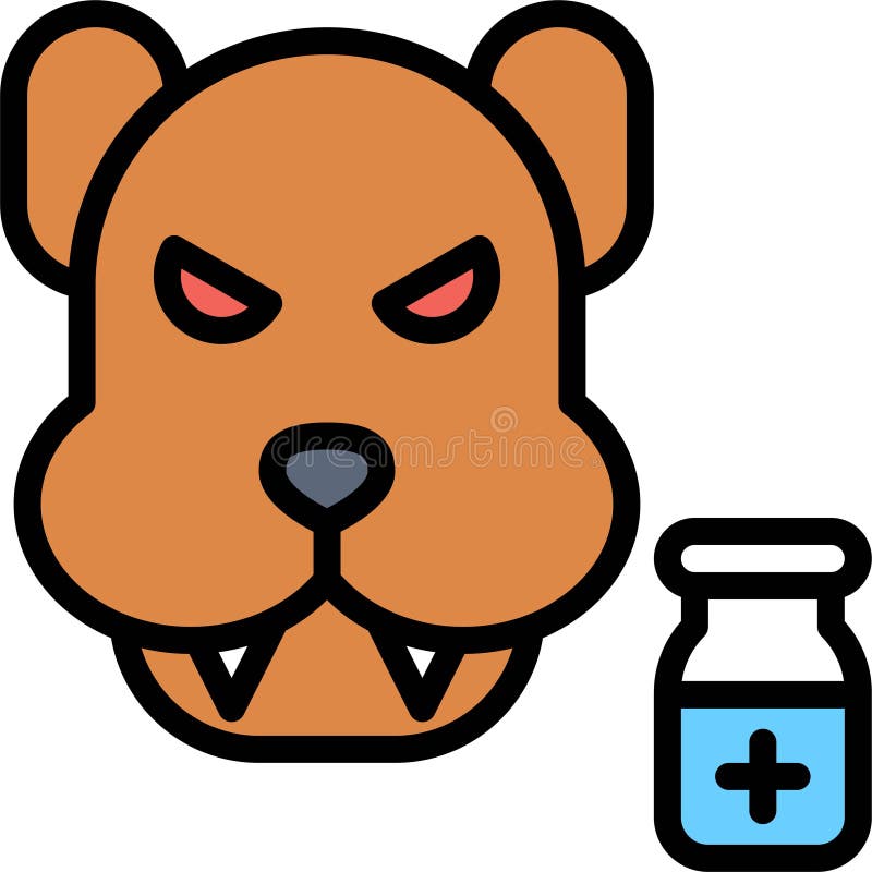 Rabies Vaccine Icon, Vaccine Development Related Vector Stock Vector ...
