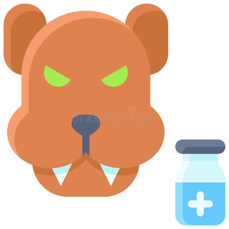 Rabies Vaccine Icon, Vaccine Development Related Vector Stock Vector ...