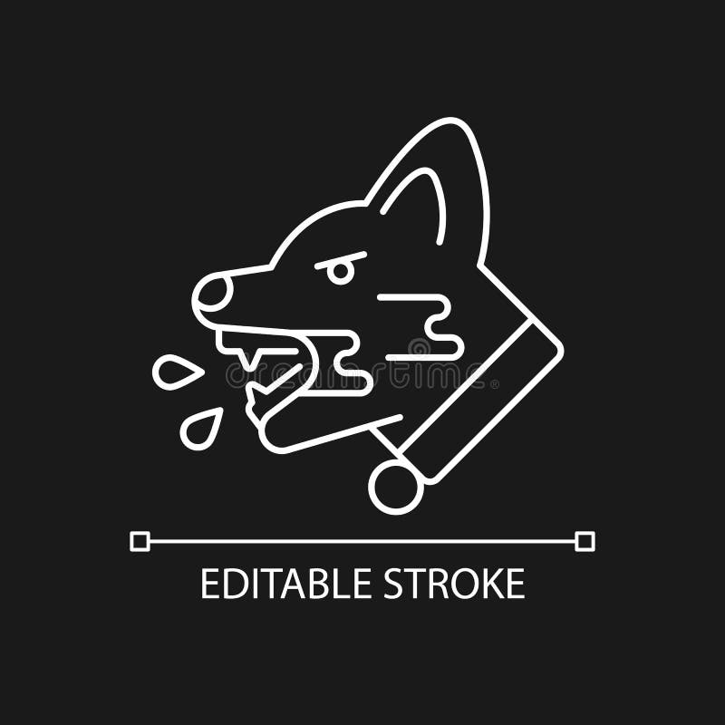 Rabies White Linear Icon for Dark Theme Stock Vector - Illustration of ...