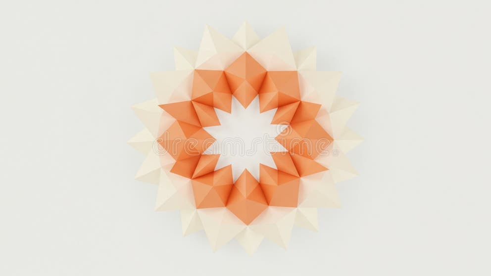 Abstract Geometric Pattern - Orange and Cream Polygons Stock ...