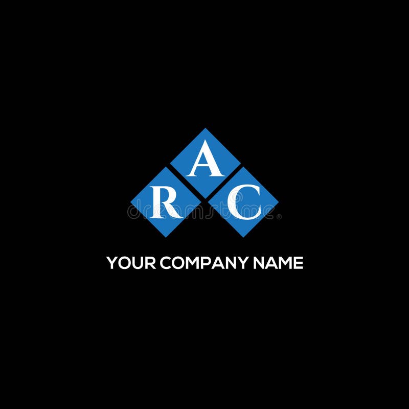 RAC Letter Logo Design on BLACK Background. RAC Creative Initials ...