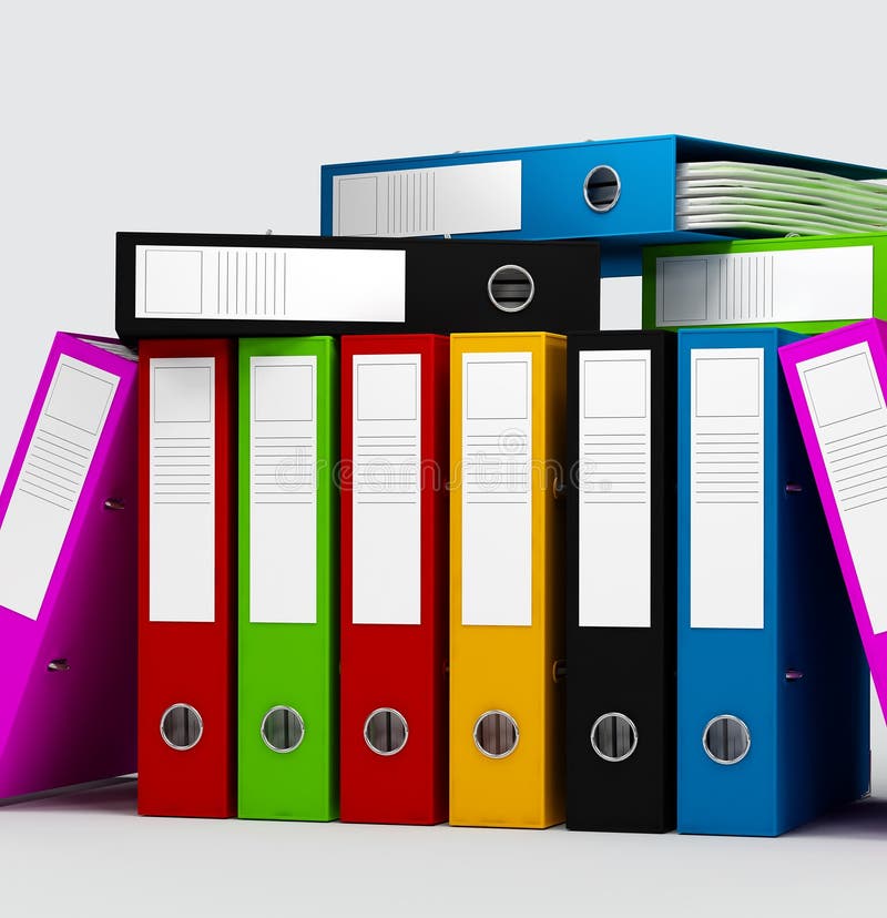 Raccoglitori Di Anello Colorati Illustrazione di Stock - Illustrazione ...