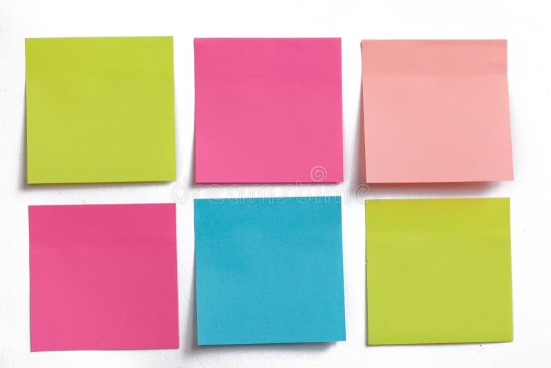 Collezione Di Post-it Colorati Isolati Fotografia Stock - Immagine di ...