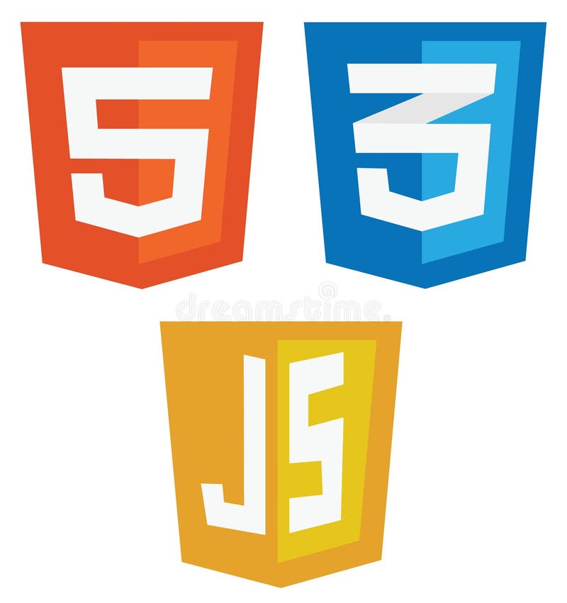 Set Di Icone Html5 Css3 Js Set Di Icone Del Logo Per Lo Sviluppo Web Di Html Css E Javascript