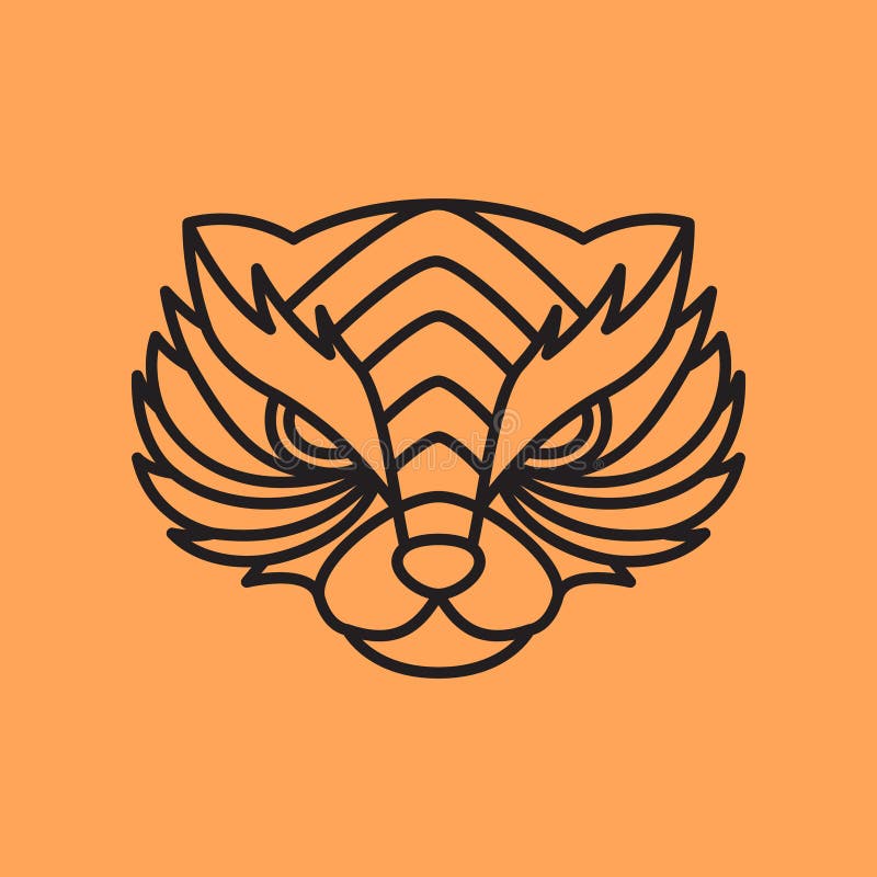 Raccons Head Cool Animal Line Logo Design Vector Stock Vector ...