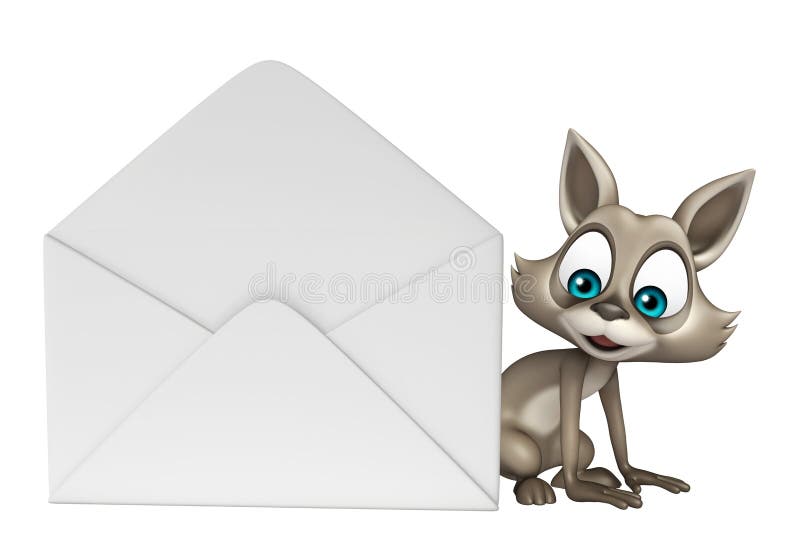 Raccoon Cartoon Character with Mail Stock Illustration - Illustration ...