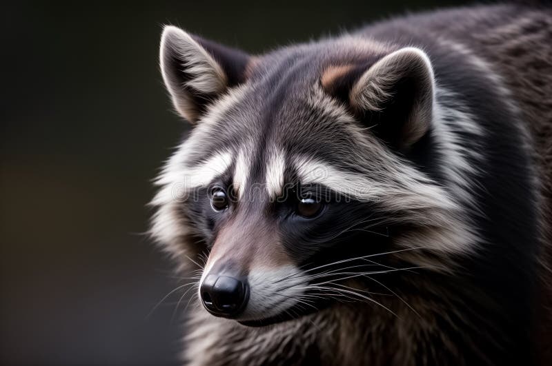 Raccoon Close-up. Generative AI Stock Illustration - Illustration of ...