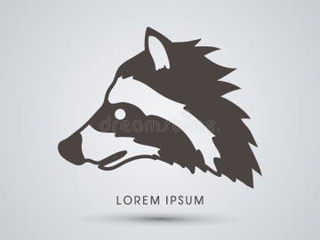 Raccoon face side view stock vector. Illustration of procyon - 87561071