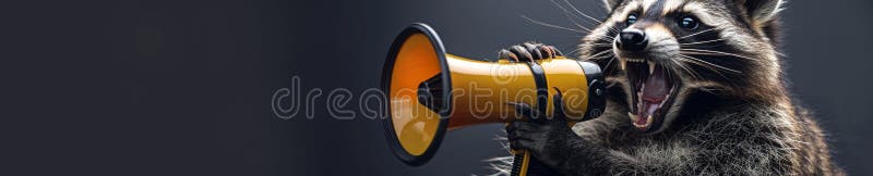 Raccoon Giving a Speech through a Megaphone Animated and Charismatic ...