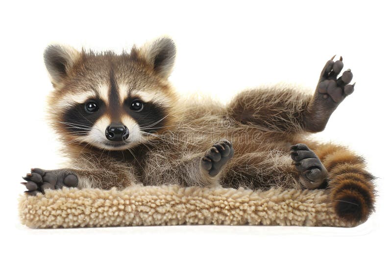 A Raccoon Giving a Thumbs Up, Isolated on White Background Stock ...