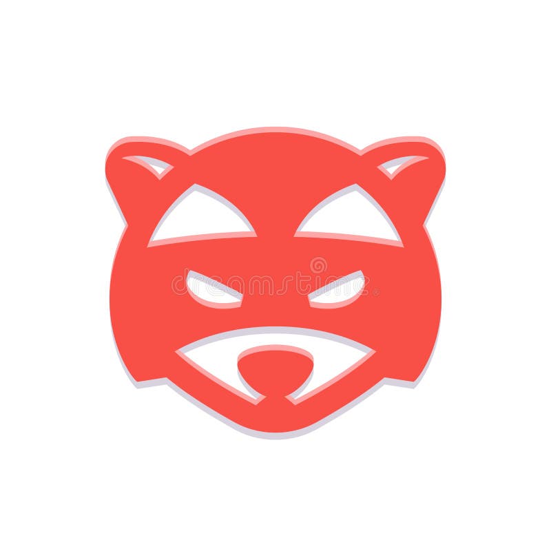 Raccoon Logo Element, Red Head of Coon Stock Vector - Illustration of ...