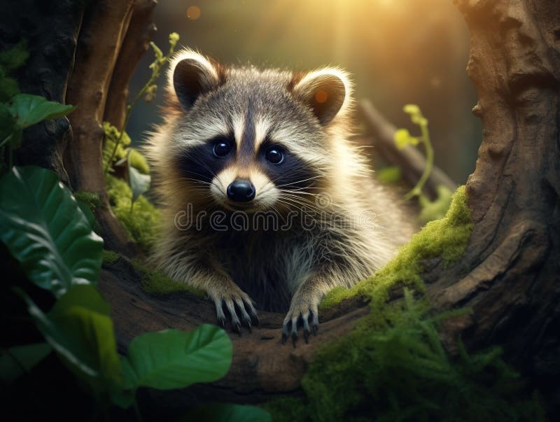 Ai Generated Illustration Wildlife Concept of Raccoon Stock ...