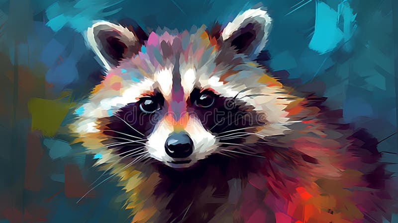Raccoon. Portrait of a Raccoon. Vector Illustration Stock Illustration ...